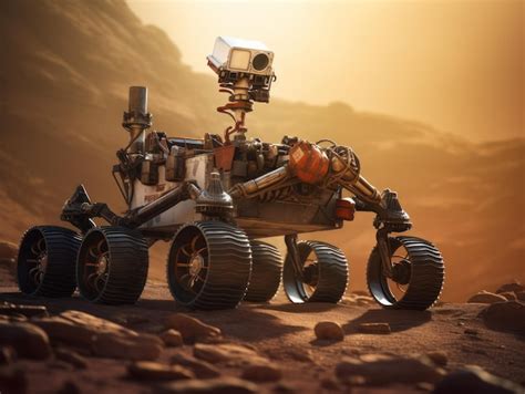 Premium Ai Image Rover On Mars Surface Exploration Of Red Planet