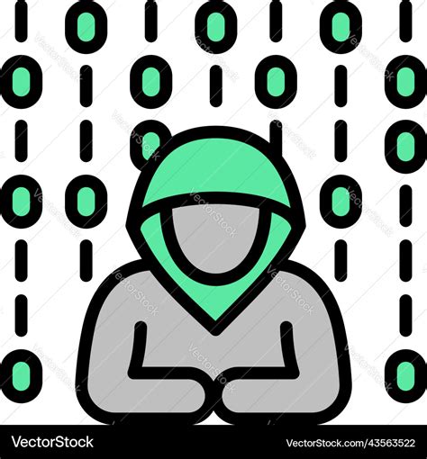 Digital Hacker Icon Outline Data Internet Vector Image