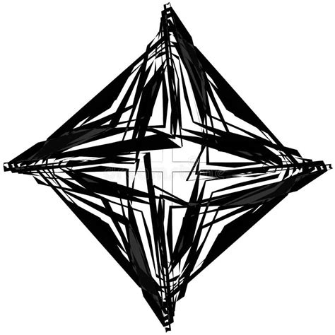 Edgy Angular Monochrome Geometric Element Abstract Graphics Stock Vector Illustration Of