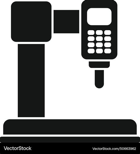 Digital Cnc Machinery Icon Simple Lathe Royalty Free Vector