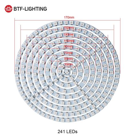 ws2812b diy rgb led ring 148 to 241 pixels ws2812 round modules sk6812