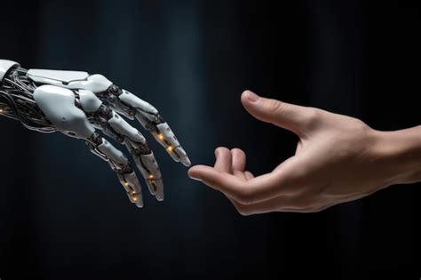 premium ai image humanrobot interaction symbolic gesture of unity