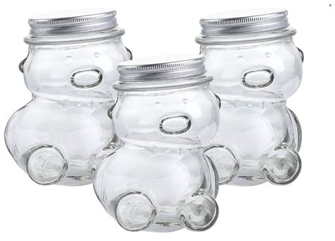Wholesale Glassware Teddy Bear Shaped Clear Packaging Glass Container