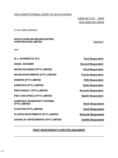 First Respondents Heads Of Argument 7912 Pdf Judgment Law Judge