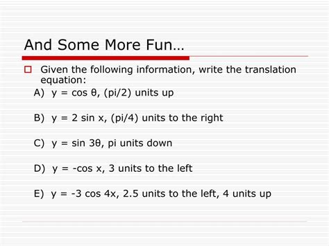 Ppt Translating Sine And Cosine Functions Powerpoint Presentation
