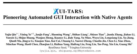 ui tars：next generation native gui agent model designed to interact