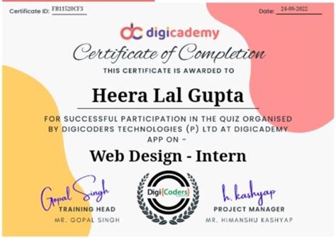 Intern Heera Lal Gupta