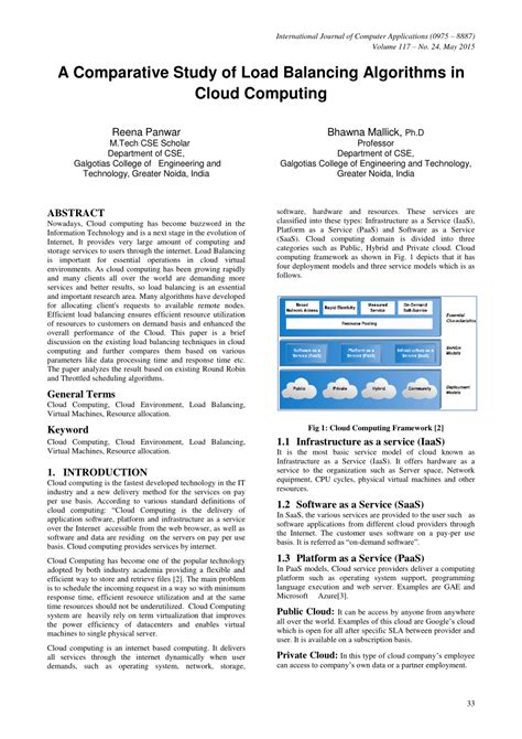 PDF A Comparative Study Of Load Balancing Algorithms In Cloud Computing