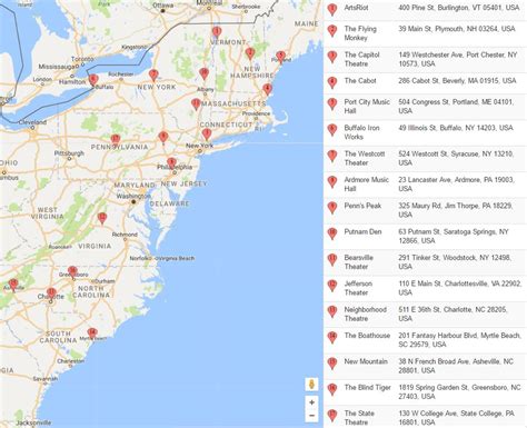 East Coast Beaches United States Maps