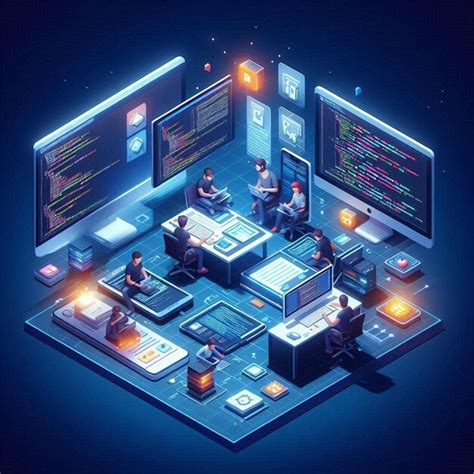 Software Developers At Night Premium Ai Generated Image