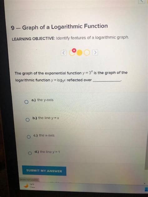 solved 9 graph of a logarithmic function learning
