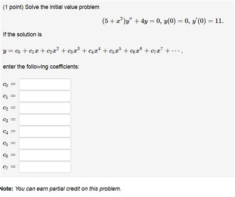 solved 1 point solve the initial value problem 5 z2 y