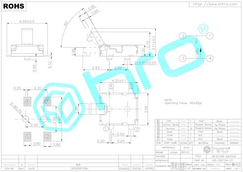 检测开关 detector switch hro韩荣 贴片检测开关 k5 1621sa 01 规格 图片 属性 hro韩荣电子