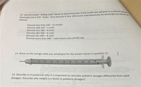 Solved Use The Insulin Sliding Scale Below To Chegg Com