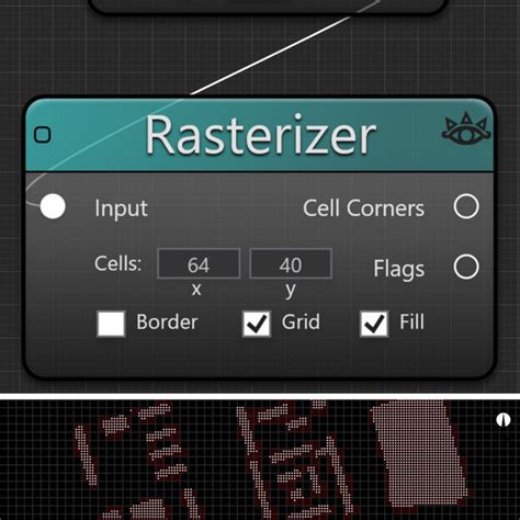 grid node represents each object through points with defined spacing