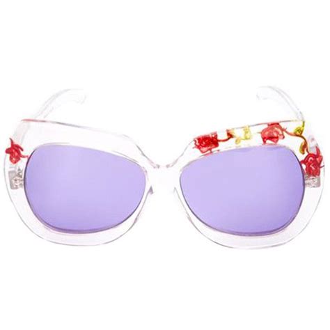 Unique 70s Pucci Flower Inset Plexi Sunglasses