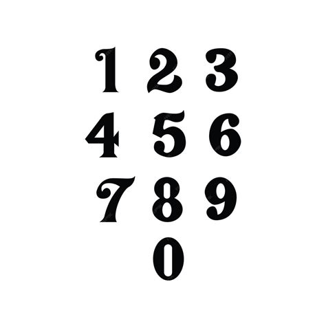 Premium Vector Number Digits 1 To 10 Vector Stylize