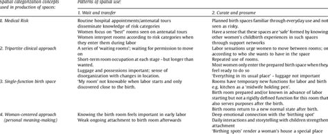 patterns of spatial use characteristics and descriptions download