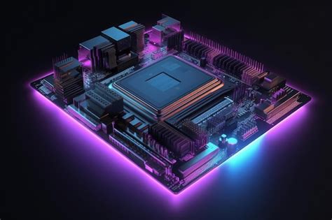 Premium Ai Image Cpu Motherboard Neon Generate Ai