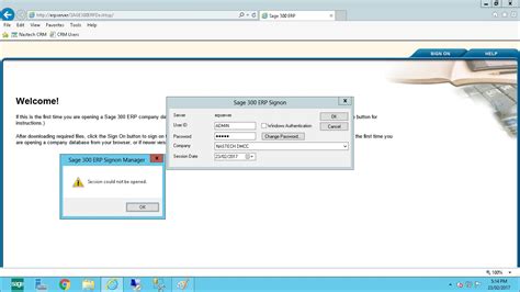 Web Deployment Session Could Not Be Opened Sage Crm For Sage 300