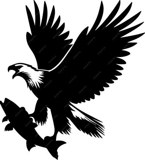 Premium Vector Fish Eagle Shilhotte Vector White Background