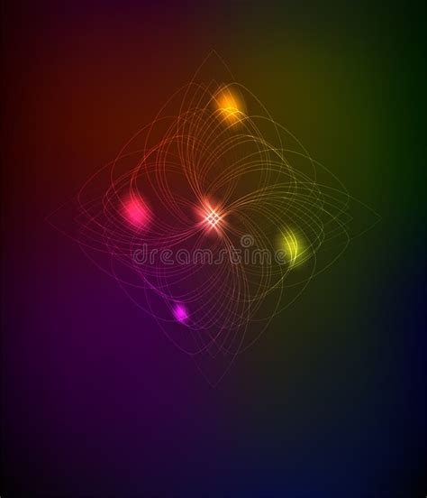 abstract spirograph pattern neon spirograph abstract element on a black background stock vector