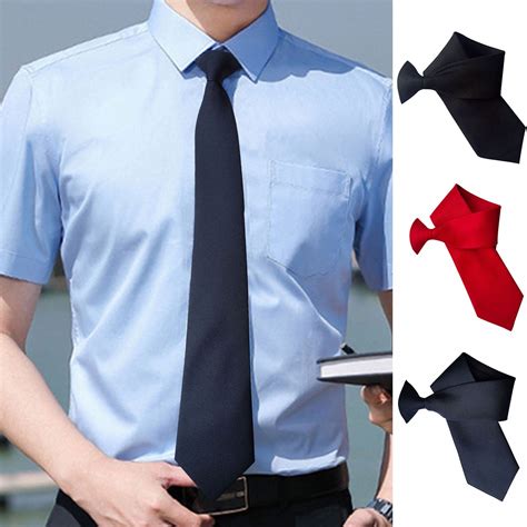 Happy Date 2pcs Mens Solid Color Clip On Neckties Pretied Button Ties