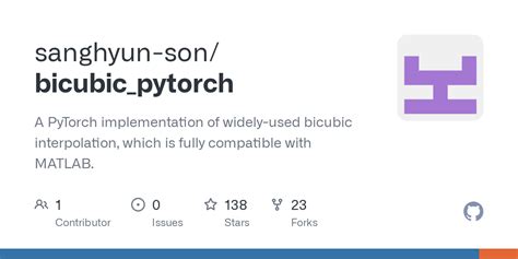 Github Sanghyun Sonbicubicpytorch A Pytorch Implementation Of