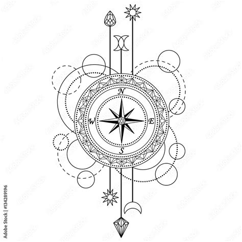Geometric Compass Pattern Stock Vector Adobe Stock