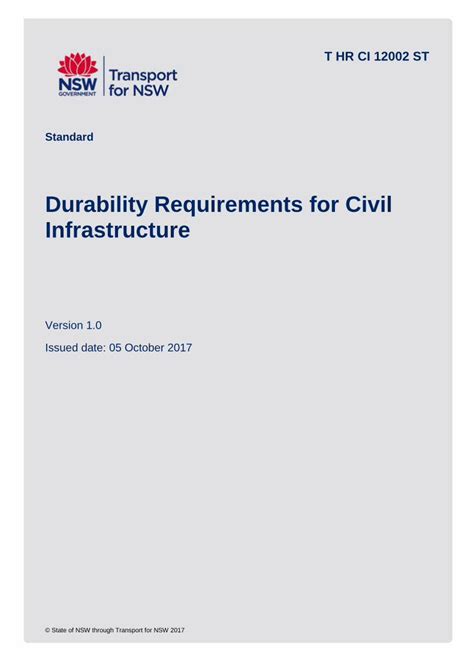 Pdf Durability Requirements For Civil Infrastructure · Durability Requirements For Civil