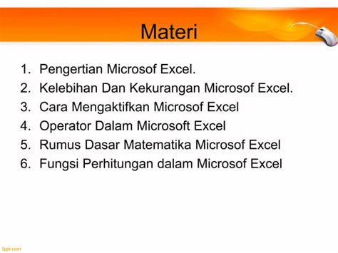Ppt Ms Excelpdf