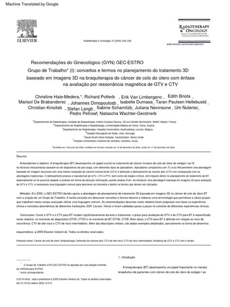 Gec Estro I Pdf Câncer Radioterapia