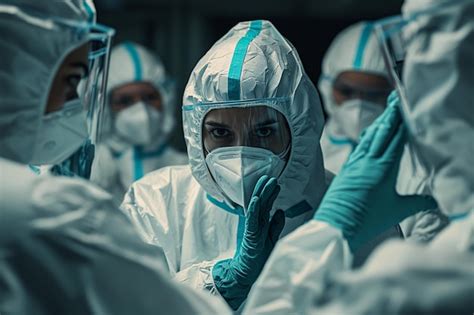 Healthcare Workers In Full Gear Demonstrate Unity And Resolve In The Fight Against A Pandemic