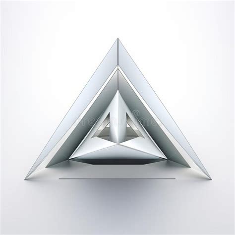 Modern Silver Triangle Vertex On A White Background Stock Illustration