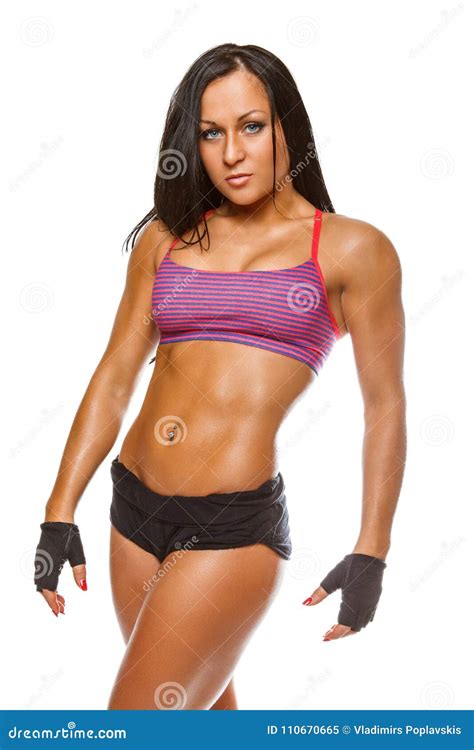 Brunette Athletic Woman Stock Image Image Of Back