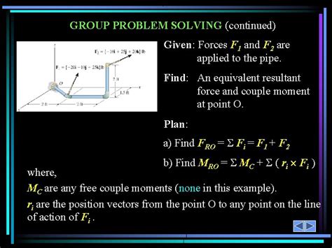 Simplification Of Force And Couple Systems Further Simplification