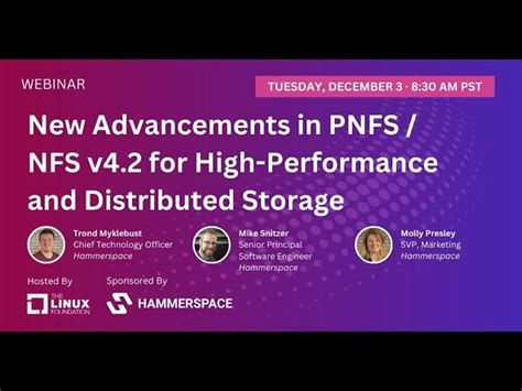 Mike Snitzer On Linkedin Lf Live Webinar New Advancements In Pnfs Nfs V4 2 For High Performance…
