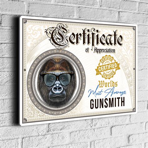 Fun Gunsmith Certificate Gunsmith Certificates Gunsmith Ts