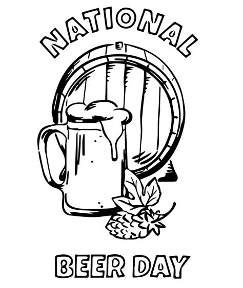 National Beer Day Coloring Pages Coloringlib
