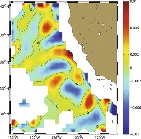 Mean Geostrophic Relative Vorticity At A 15 M Depth Computed From The