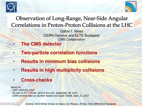 Ppt The Cms Detector Two Particle Correlation Functions Results In M