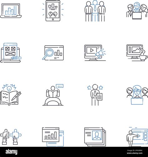 Efficiency And Productivity Line Icons Collection Streamline Optimize Automation Workflow