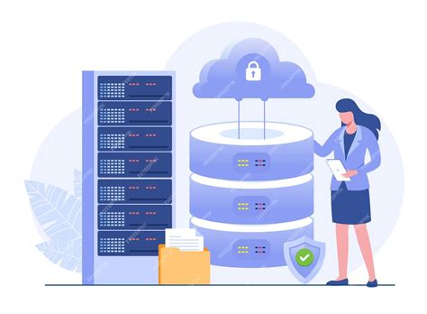 Premium Vector Data Server Concept Storage Technology Cloud System