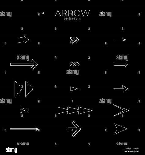 Line Arrow Icon Set Linear Arrow Icons Set Trendy Line Style Simple Minimal Pictogram Vector