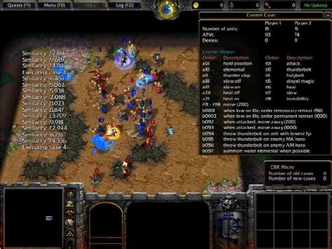 a screenshot from the cbr system during training left similarity