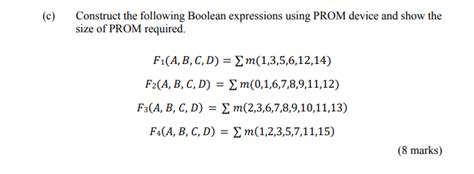 Solved C Construct The Following Boolean Expressions Using Chegg