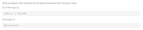 Solved Write A Program That Removes All Non Alpha Characters