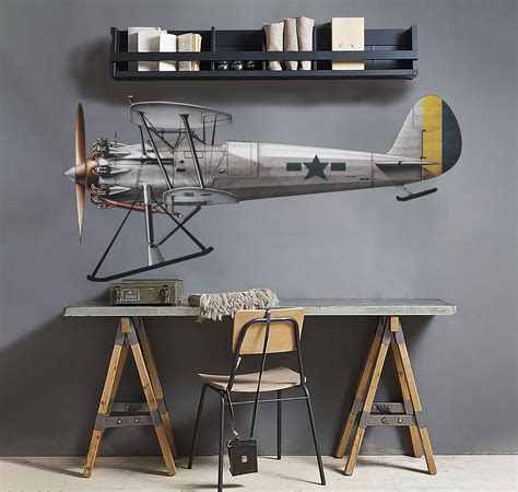 Vintage Airplane Wall Art Of British Single Seat Biplane Fighter
