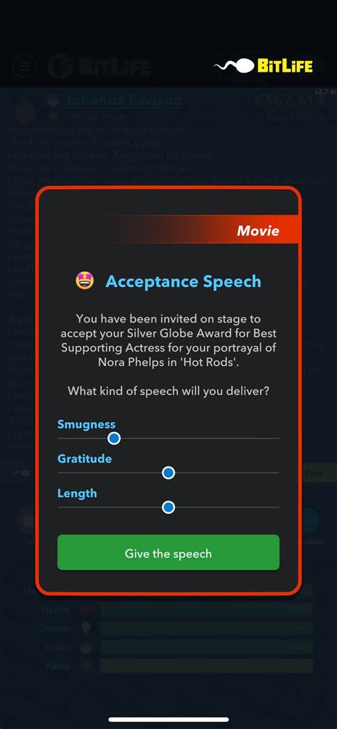 What Do I Put For A Perfect Speech R Bitlifeapp