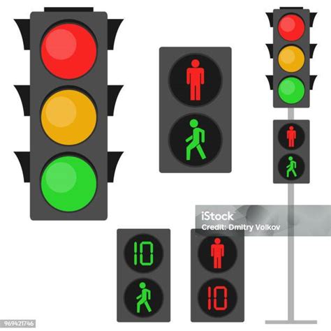 Stock Ilustrace Semafory Semafory Pro Chodce Semafor Pro Chodce